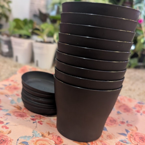 Accents | Set Of Black Plant Pots | Poshmark